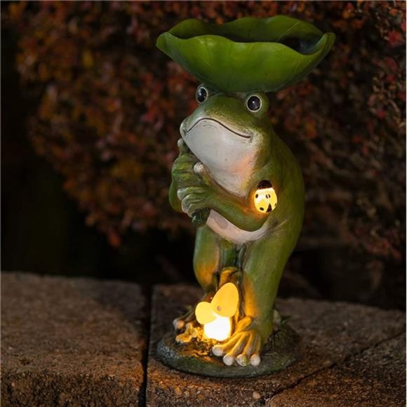 Accents | Frog Solar Powered Led Garden Figurines Outdoor Decor | Poshmark